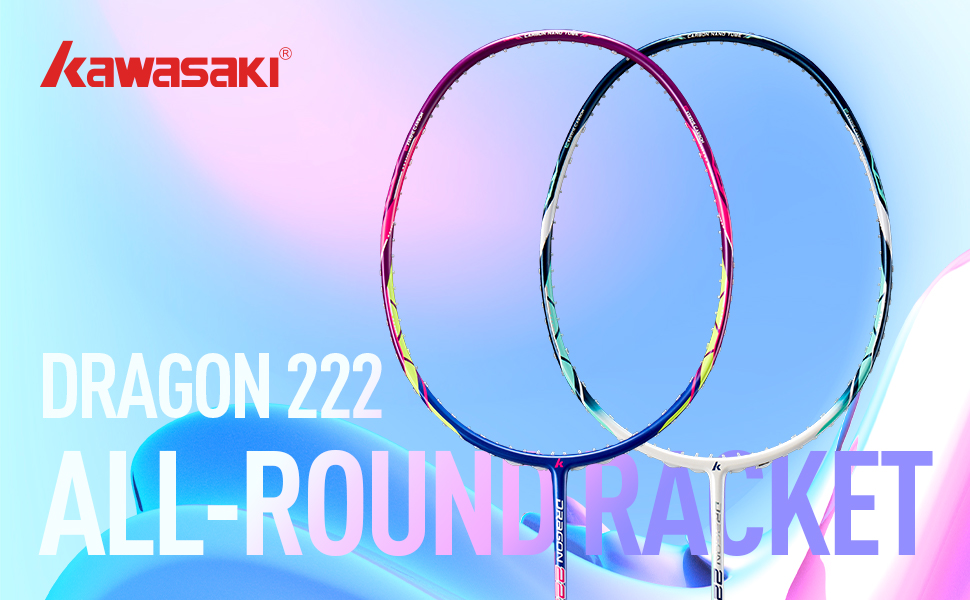 Kawasaki Badminton Racket Dragon 222 5U 18-30LBS Full Carbon For ...
