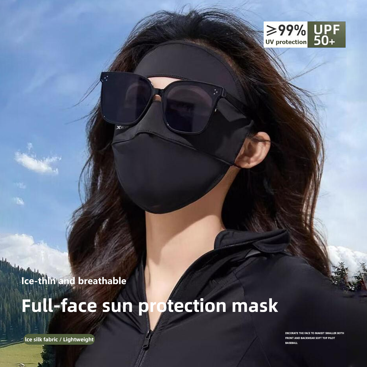 Soloever Sunscreen Face Mask Cover Face Gini Anti-Ultraviolet Female ...