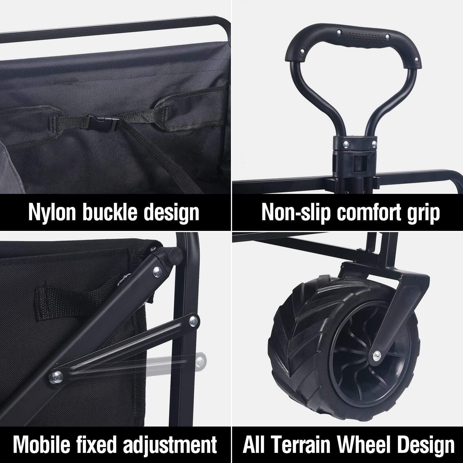 Station Cart Camping Station Cart Trolley Folding Cart Big Wheel ...