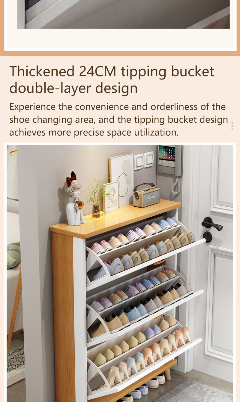 Shoe Cabinet Wood Shoe Rack Shoe Storage Box Nordic Foyer Bamboo ...