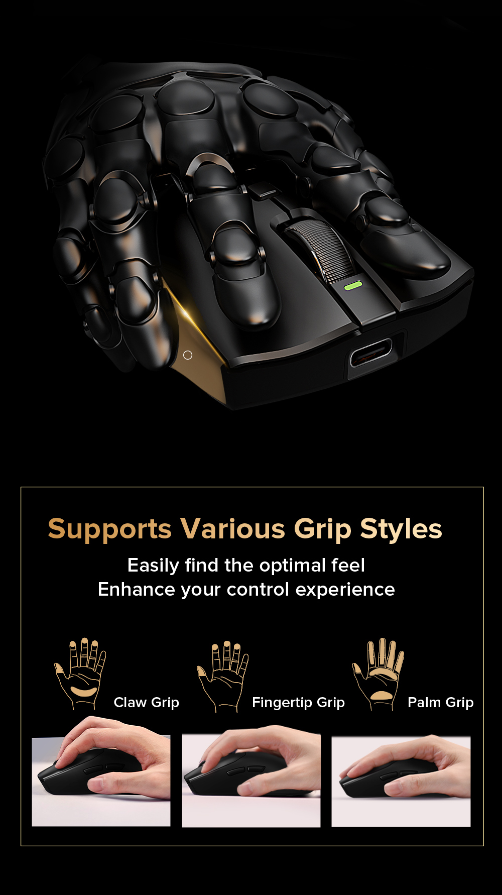 DELUX M700 PRO PAW3395 26000DPI 50G ACC Programmable Wireless Gaming ...