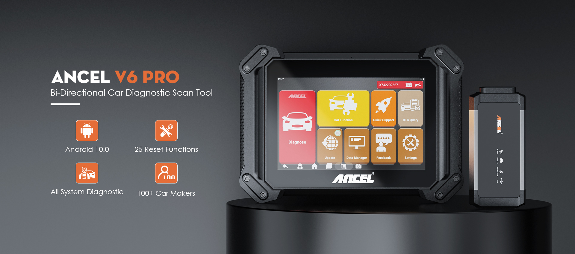 ANCEL V6 PRO Automotive IMMO Programming OBD2 Scanner Full System ...