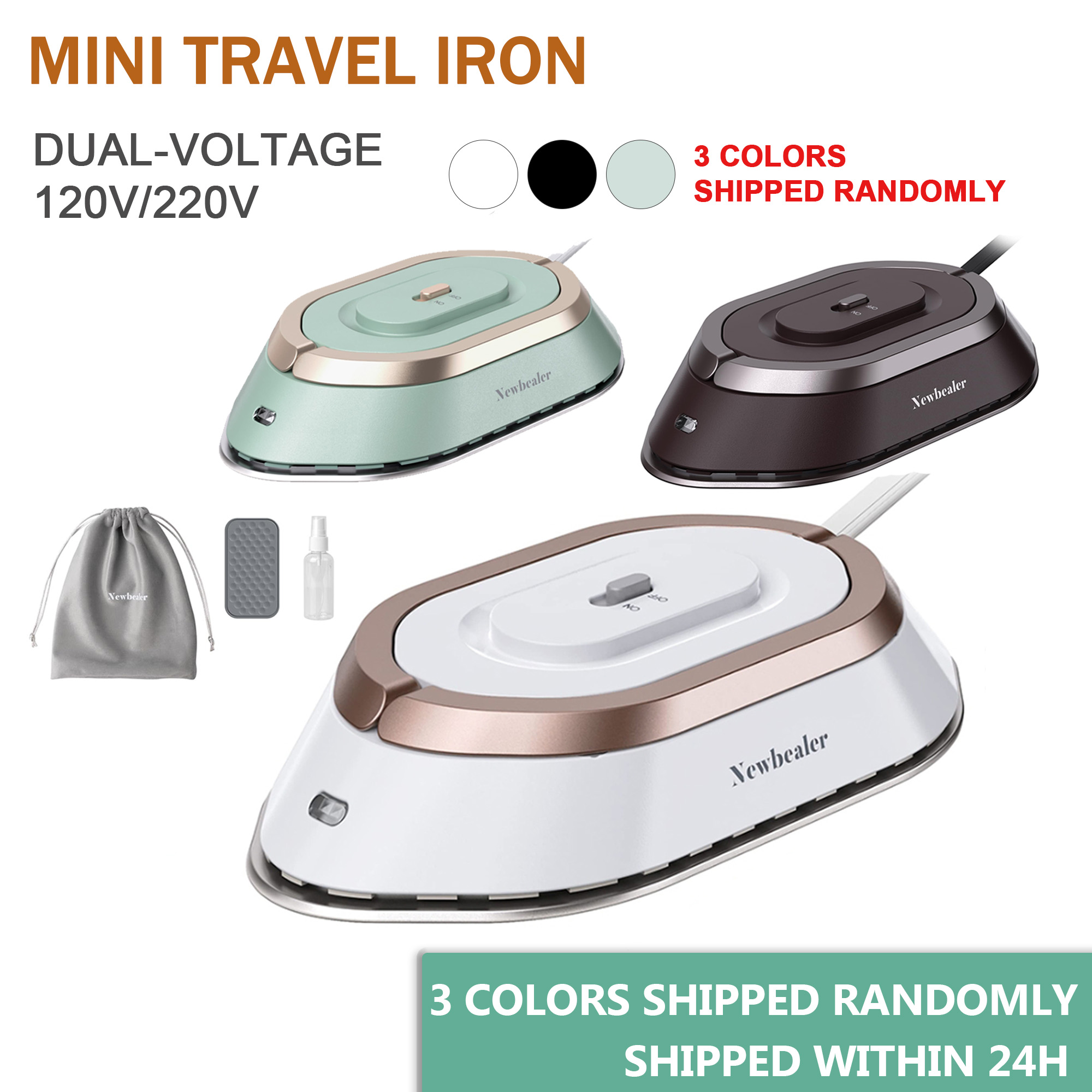 Portable Electric Iron Travel Dual Voltage Design 120V/240V Non-steam ...