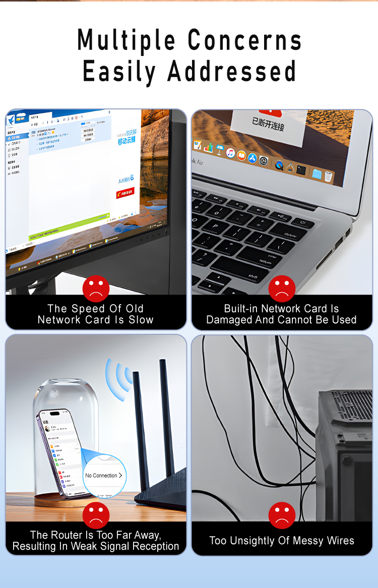 WIFI FIY 1800Mbps WiFi Netword Card USB3.0 WiFi Adapter 5Ghz 2.4Ghz ...