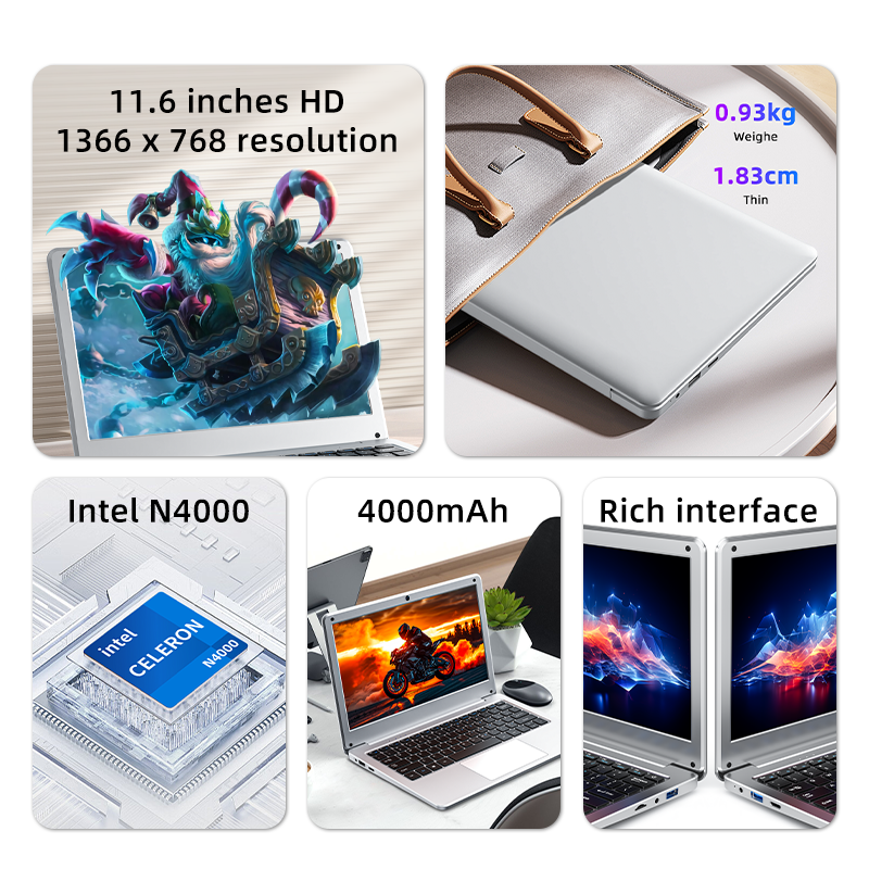 BYONE Laptop 11.6 Inch Celeron N4000 8GB RAM 256GB SSD FHD Screen ...