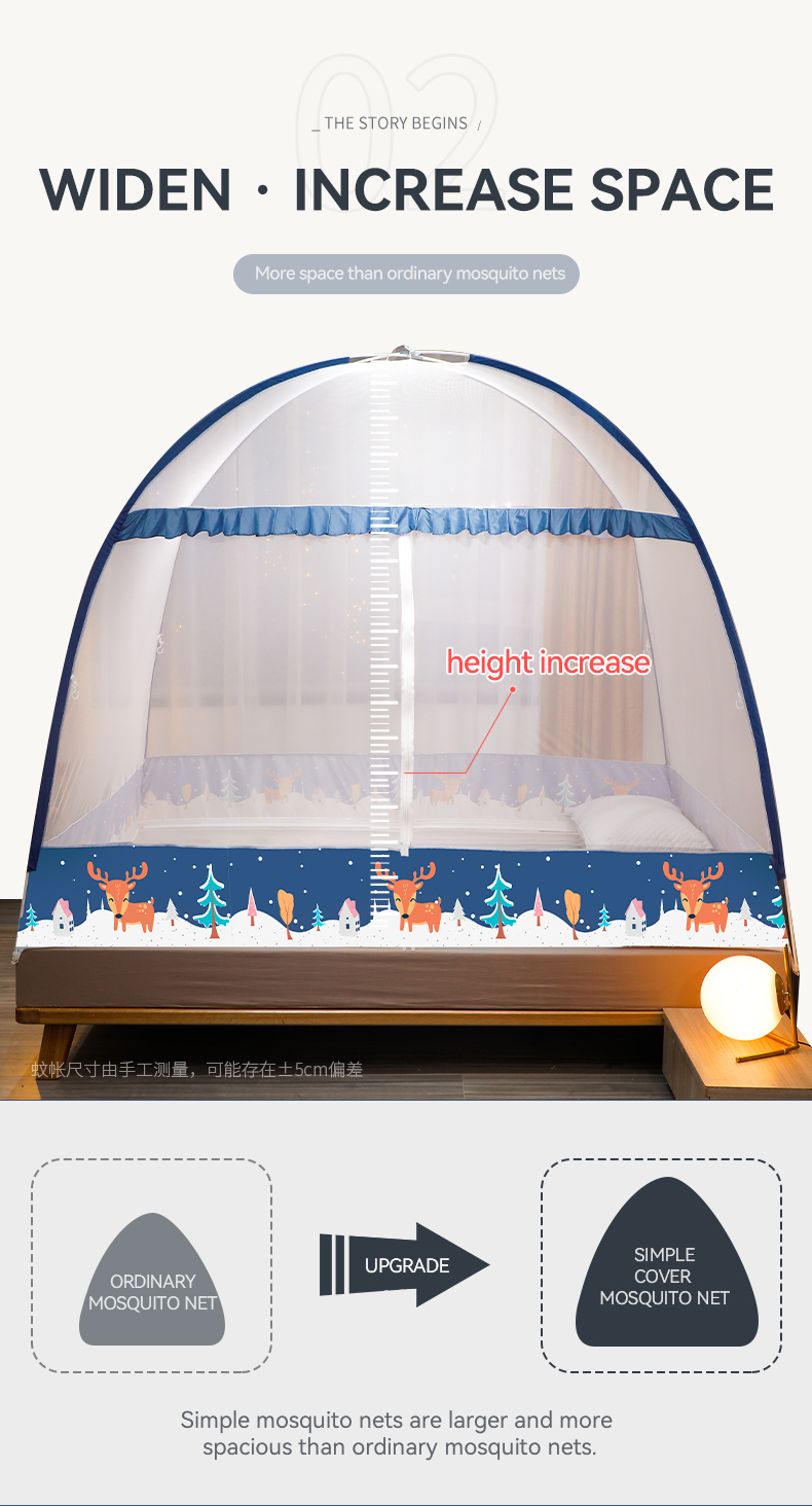 FDM Mongolian Yurt Mosquito Net Tent Double Door Foldable Anti-Mosquito ...