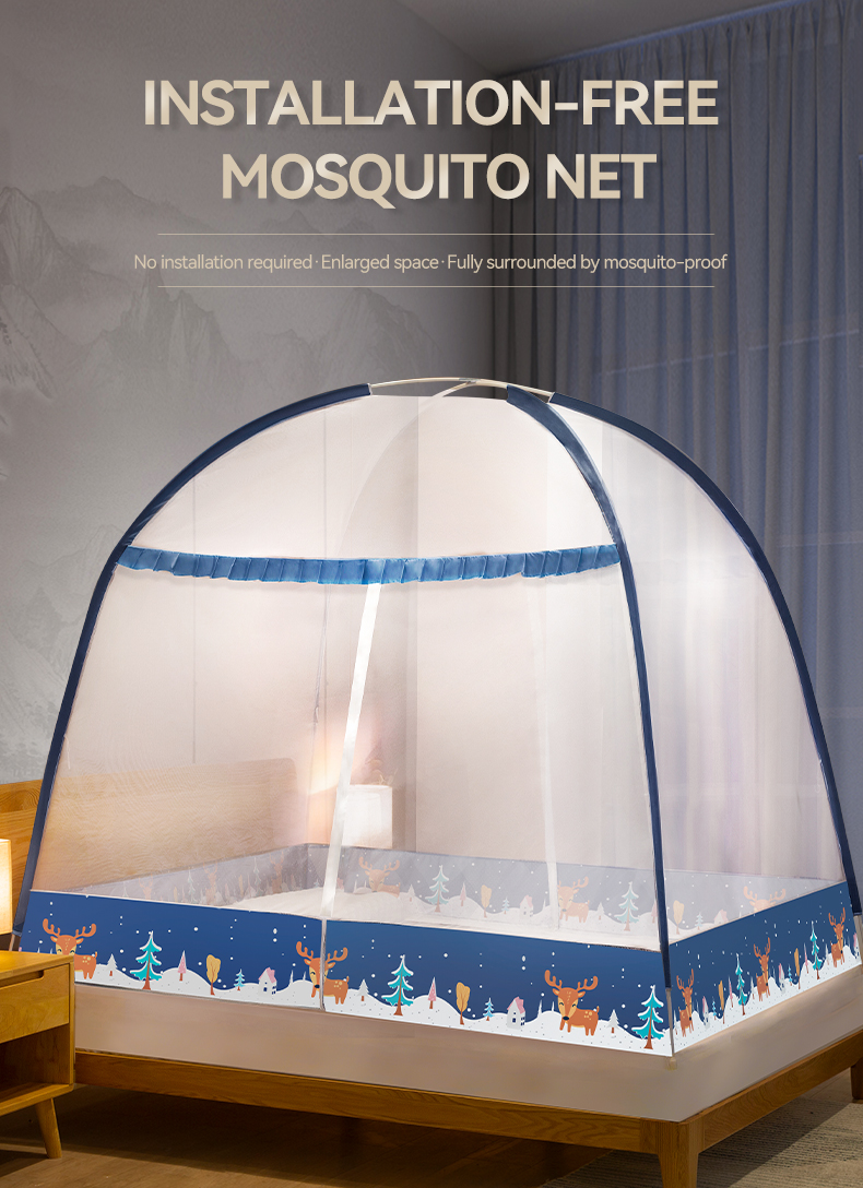 FDM Mongolian Yurt Mosquito Net Tent Double Door Foldable Anti-Mosquito ...