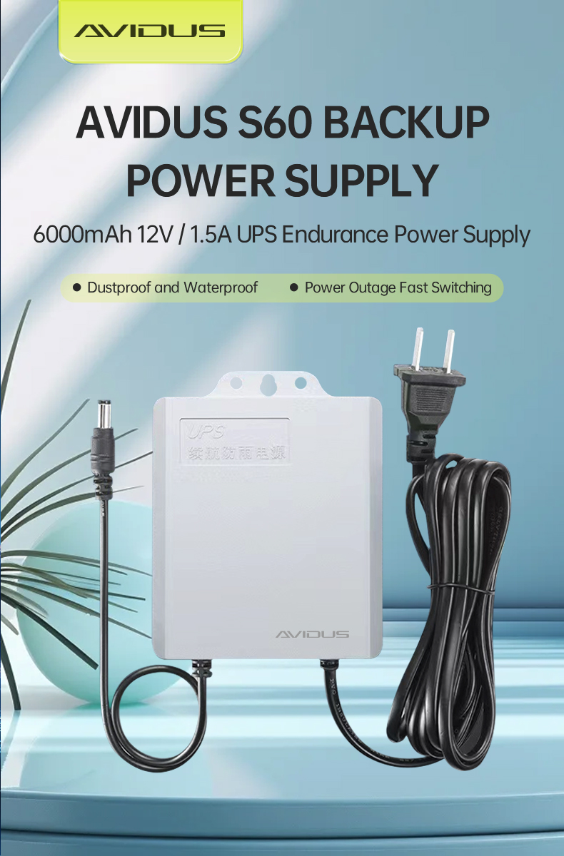 AVIDUS Mini UPS 12V 1.5A Battery Backup for WiFi Router CCTV Camera ...