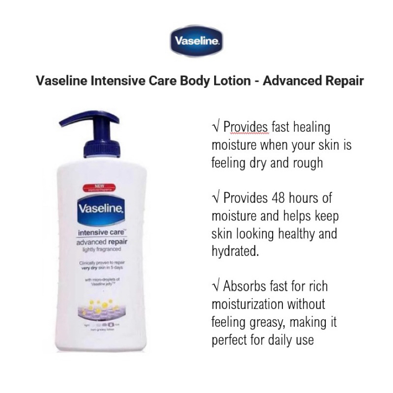 🟣7.7 SALE🟣Vaseline Body Lotion 400ML, Vaseline Intensive Care Advanced ...