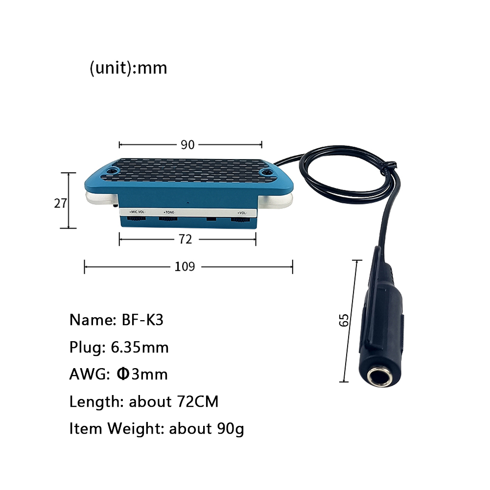 Elaine Acoustic Guitar Pickup With Tone And Volume Control Microphone ...