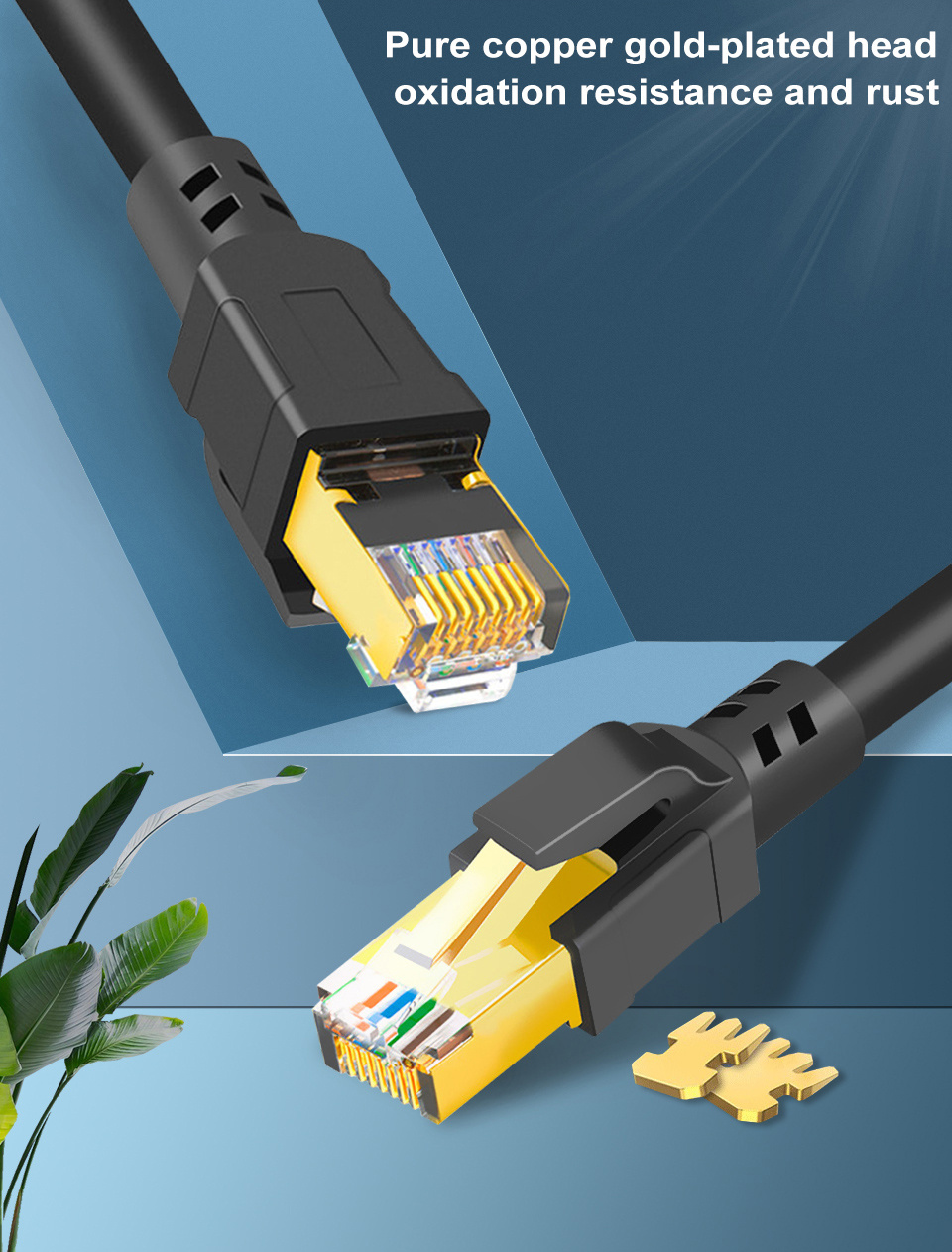 10M 20M 30M 40M 50M Cat6 Gold-plated Ethernet Cable internet Lan cable RJ45 cable double-layer ...