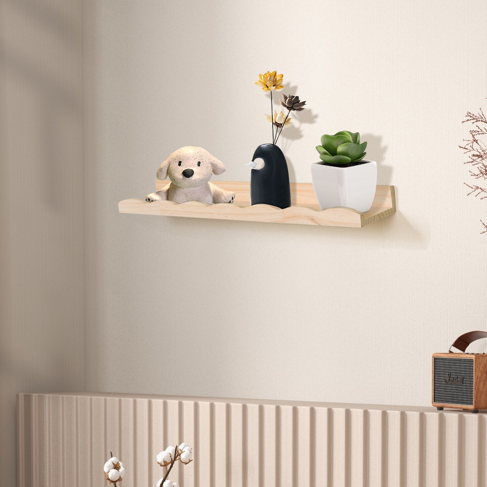 Wooden Wall Shelf Hanging Rack Bedroom Shelf Storage Rack Practical ...