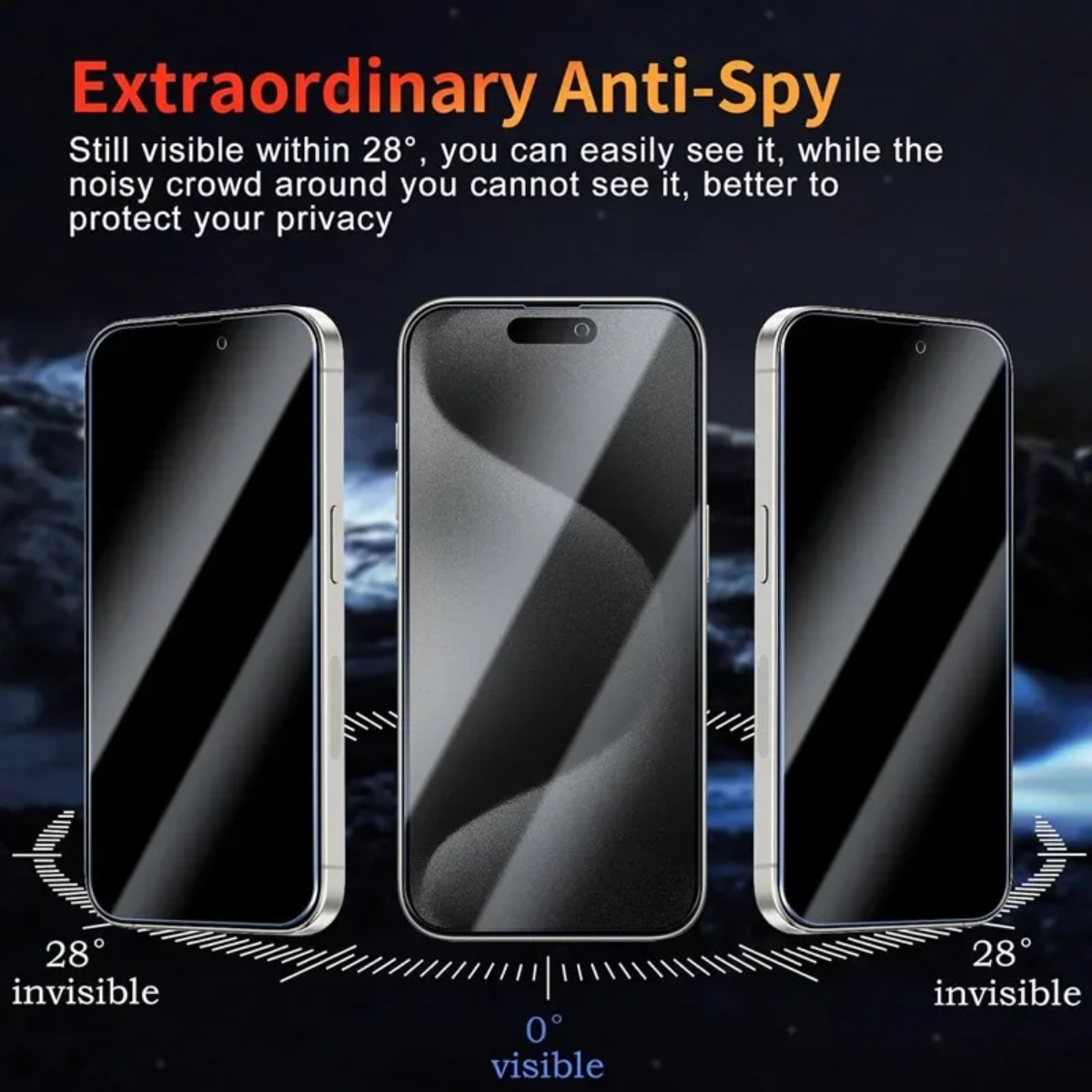 1-3PCS Anti-Spy Privacy Tempered Glass Screen Protector Compatible For iPhone 16 16E 11 12 13 14 ...