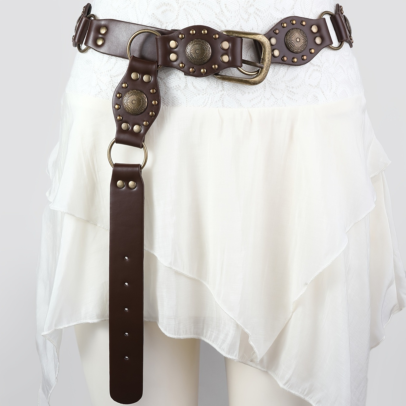 Cosplay Vintage Rivet PU Belt Steampunk Gothic Streetwear Harajuku ...