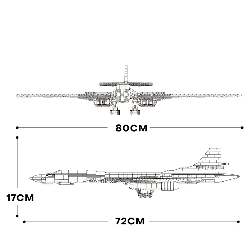 TU-160 Strategic Bomber Military Building Blocks 1598 Pcs Reobrix ...