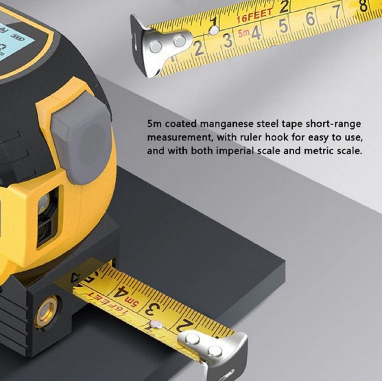 [PH Stock]3 in 1 Laser Rangefinder 5m Tape Measure 60m Laser Ranging ...