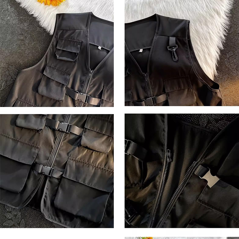 JOJO Man in Fashion Vest Sleeveless Climbing Jacket Hiking Fishing Vest Photographer Waistcoat ...