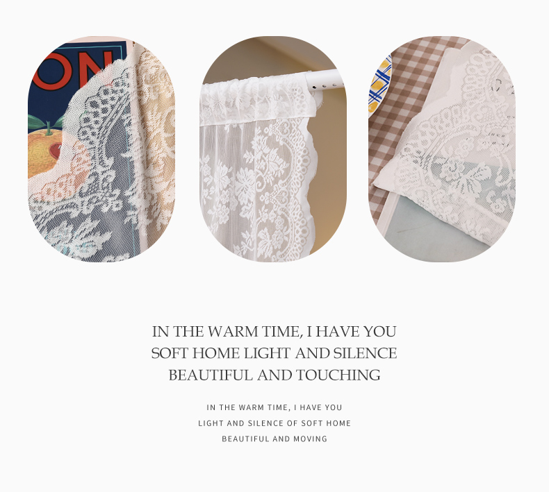 YANYANGTIAN Lace Curtain With Rod Privacy Door Washable Jacquard ...