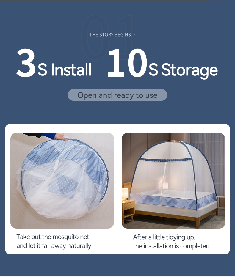 FDM Mongolian Yurt Mosquito Net Tent Double Door Foldable Anti-Mosquito ...