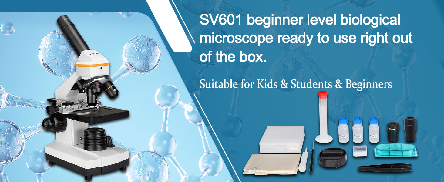 Svbony SV601 80-1600X Compound Microscope Dual Power 6 Color Filter with SV189 Camera ...