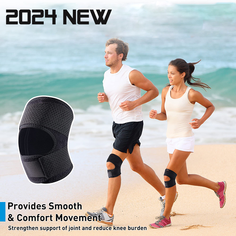 Knee Brace for Women Men Knee Support with Side Stabilizers Adjustable Compression Knee Wrap for ...