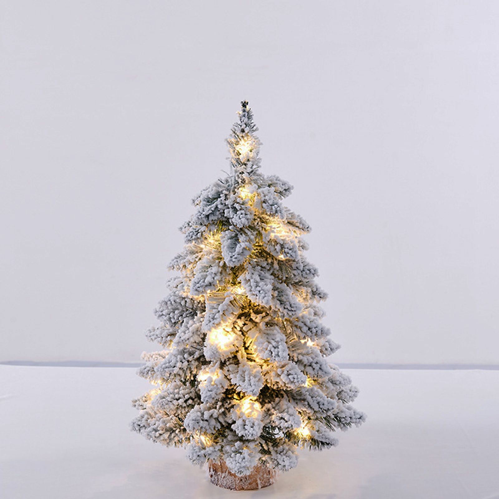 Christmas small Christmas tree with falling snow flocking mini ...