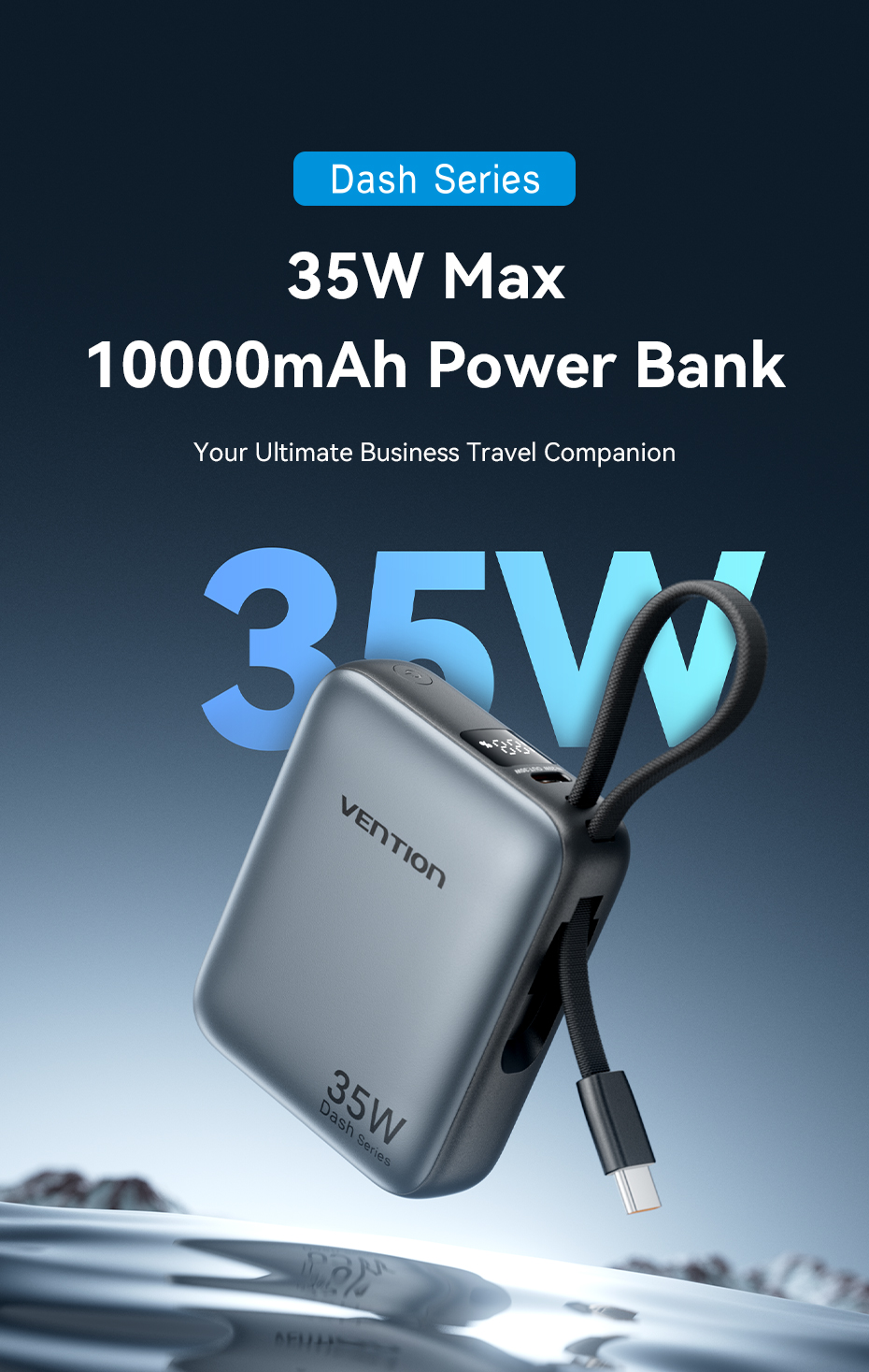 【CCC】Vention 35w Super mini PowerBank 10000mAh Built In Cable PD Super ...
