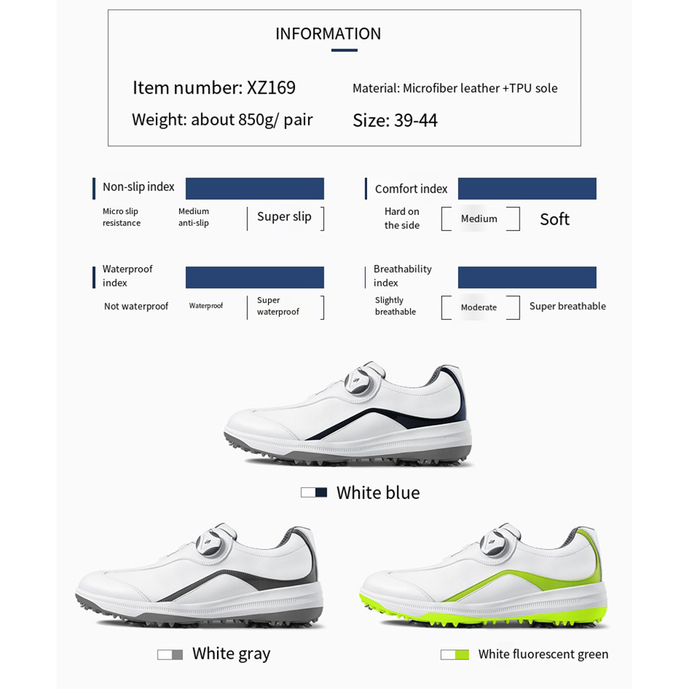 PGM golf shoes Waterproof shoes for men Rotary LACES Active cleats ...