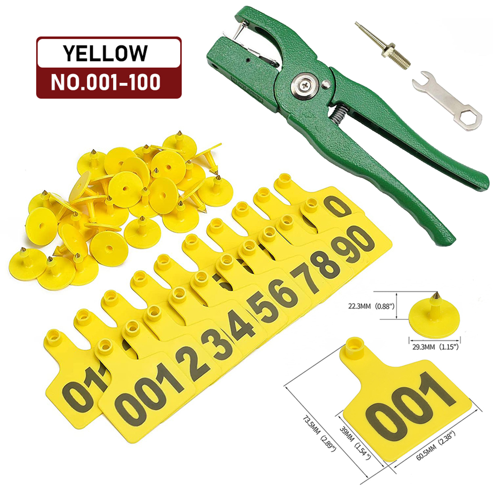 100Pcs/25Pcs Ears tag applicator plier with big Ear tag for pig cow ...