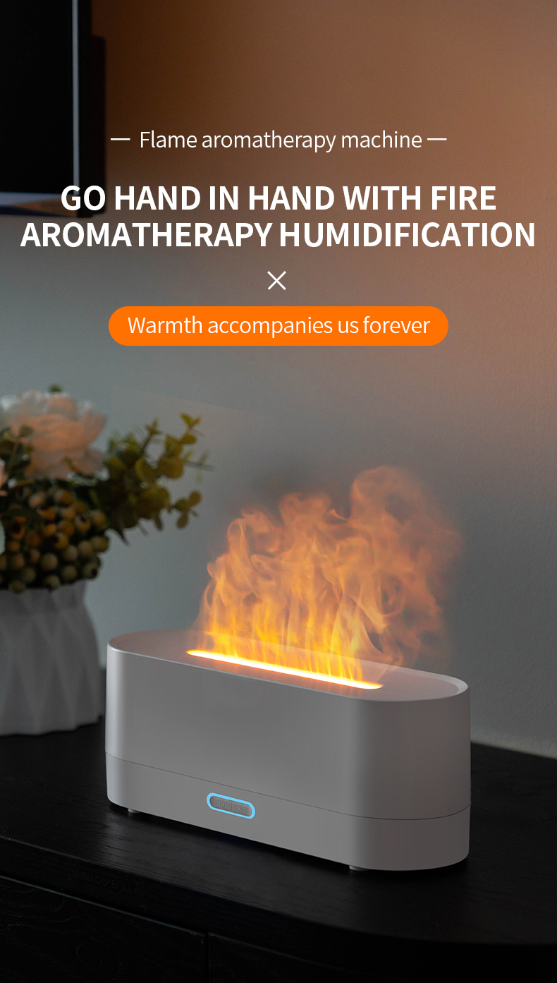 Simulation Flame Air Humidifier for Home Colorful Flame Mist Humidifier ...