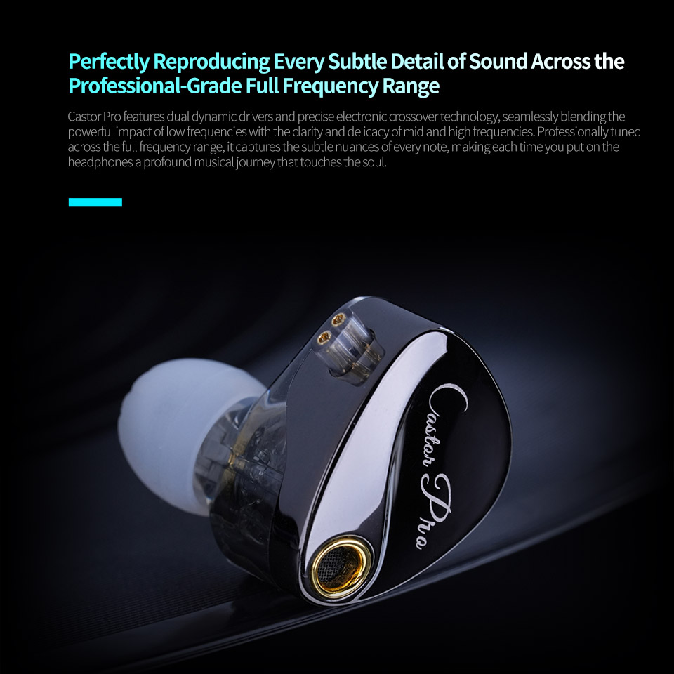 KZ Castor Pro In-Ear Wired Earphones With Dual 10 mm Dynamic Drivers ...
