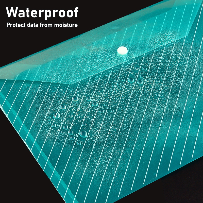 A4 High Capacity Waterproof Button Folder:Transparent File Cases ...
