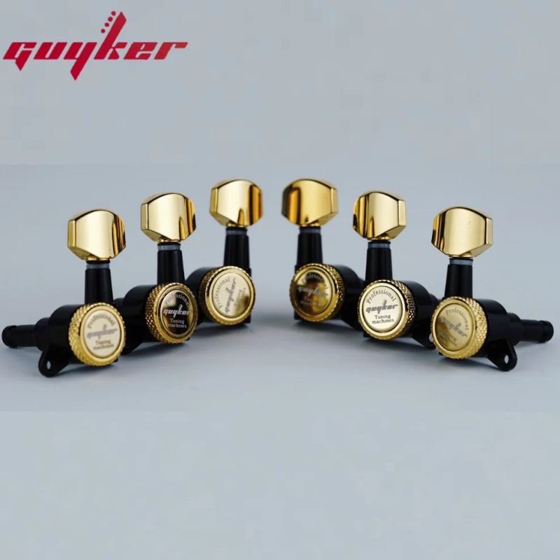 Guyker Guitar Locking Tuners-1:18 Lock String Tuning Key Pegs Black ...