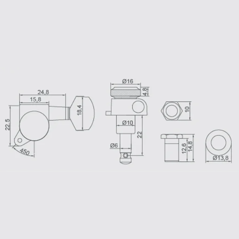 Guyker Guitar Locking Tuners-1:18 Lock String Tuning Key Pegs Black ...