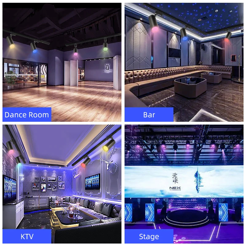 RGB Track Light Complete Set Led Party Light Stage Lights COB Spotlight ...