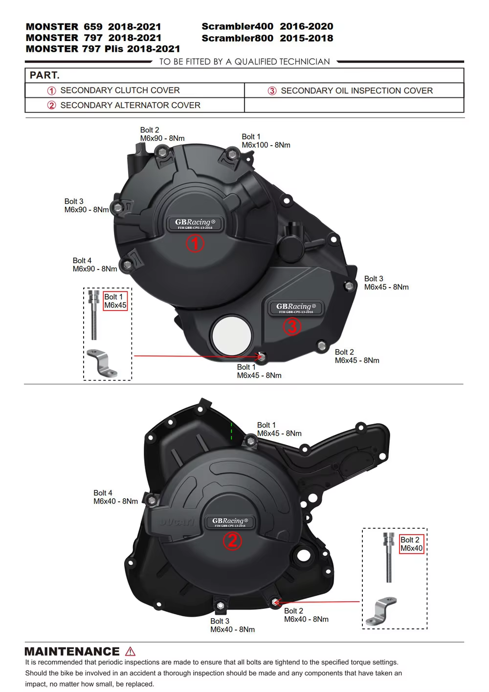 For Ducati Scrambler 800 2015-2018 Scrambler 400 2016-2020 Motorcycle ...