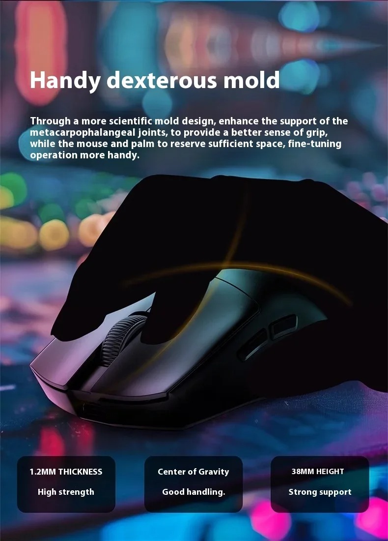 IROK HE3 PRO Tri-mode Wireless Mouse 4K PAW3395 Sensor Replaceable ...