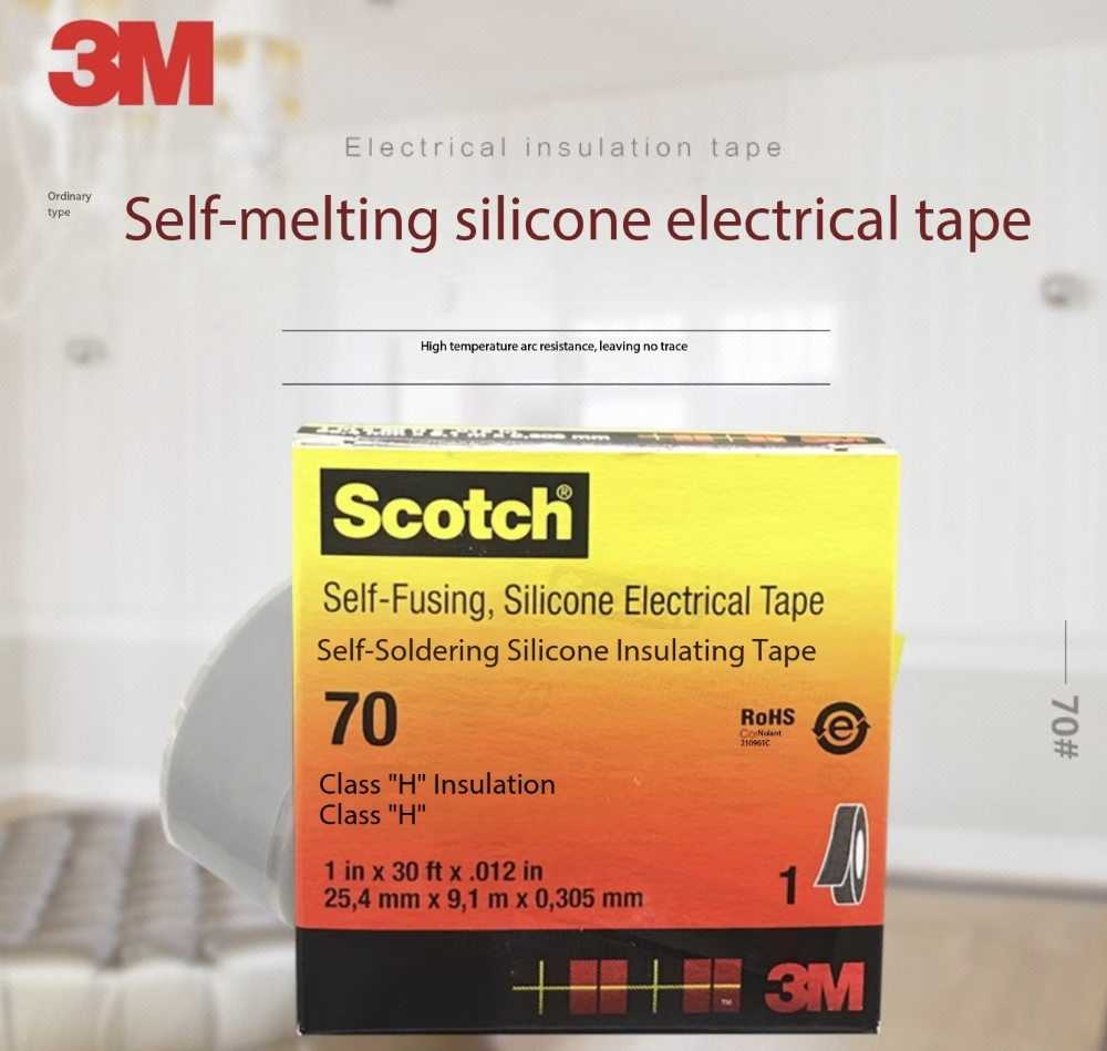 3M 70 Scotch Self-Fusing Silicone Rubber Electrical Tape 25. 4mm x 9.1m 3M Scotch 70# | Shopee ...