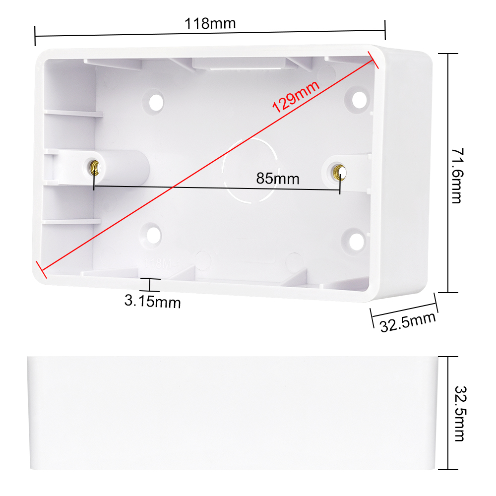 VISWE switch box socket box mounting box electrical box，118*72mm ...