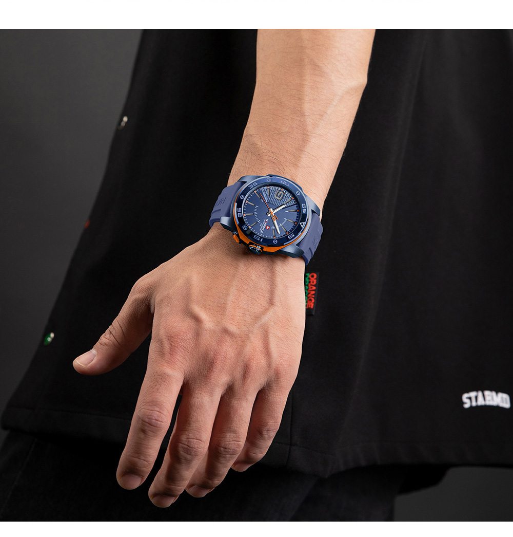 Naviforce 7112 Men's Watch Fashion Sports Silicone Strap High Quality ...