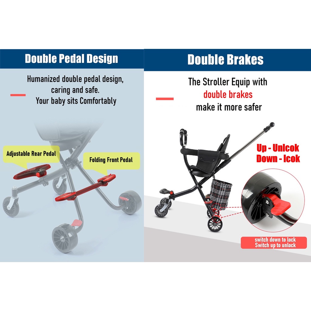 GC Stroller For Baby Lightweight Foldable Two Way Stroller For Kids ...