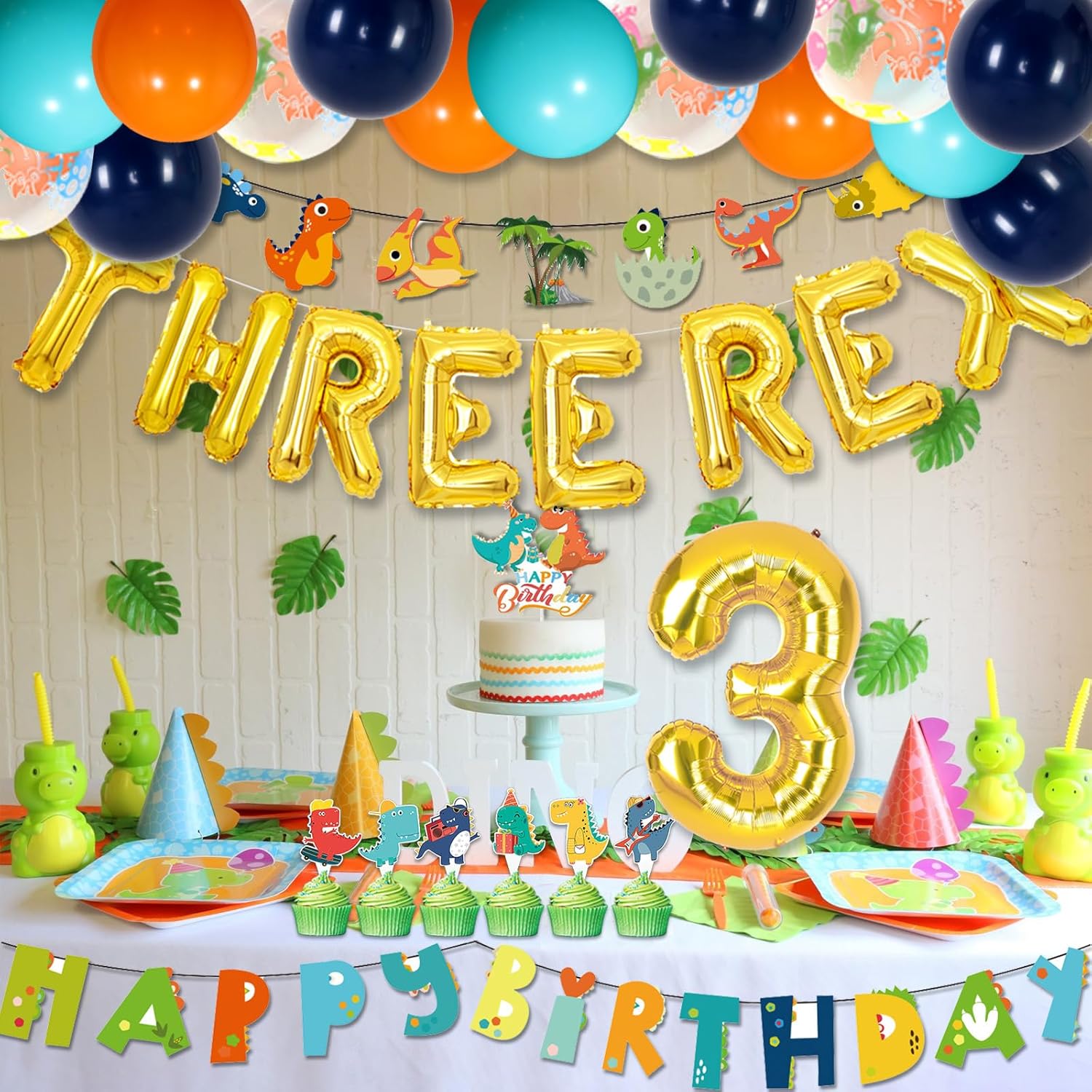 Cheereveal Boy Dinosaur Party Decorations 3rd Birthday Dinosaur Party ...