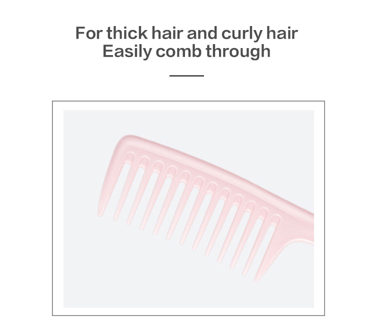 Hairdressing Big Tooth Comb Big Wave Curly Hair Comb Massage Plastic ...