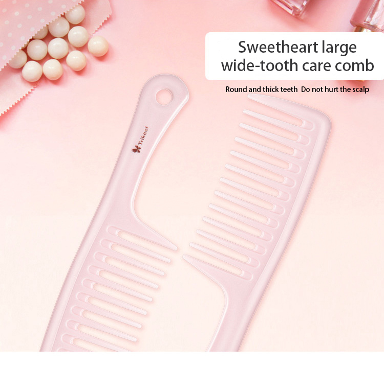Hairdressing Big Tooth Comb Big Wave Curly Hair Comb Massage Plastic ...