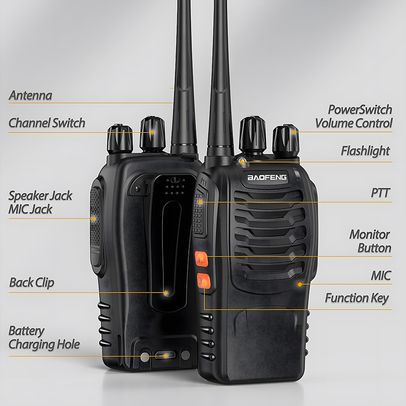 COD Baofeng BF 888S Walkie Talkie Set Of 6 Radio Long Range Portable Two Way Microphone Intercom ...
