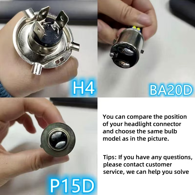 New T19 / H4 LED Headlight Bulb with Park Light Universal High-Low White+Yellow for Motorbike ...