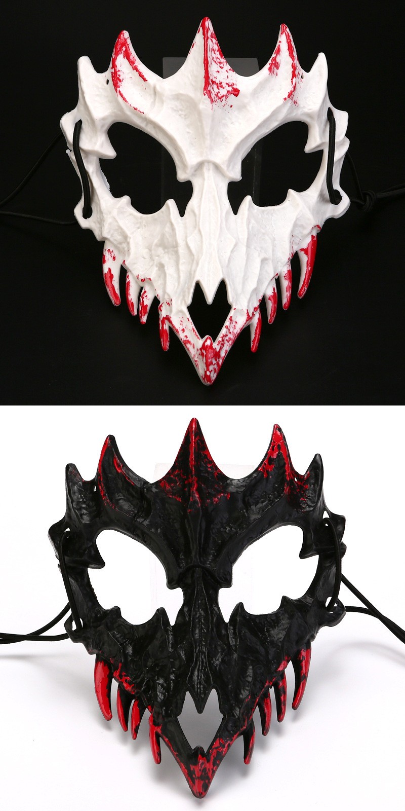 Anime Half Face Bleeding Mask Tiger Yesha Tiangou Human Wolf Mask Dance ...