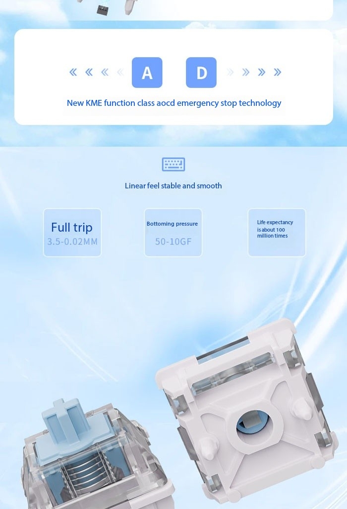 IPI Cloud98 RGB Keyboard Rain and Dew magnetic switch Game Low latency ...