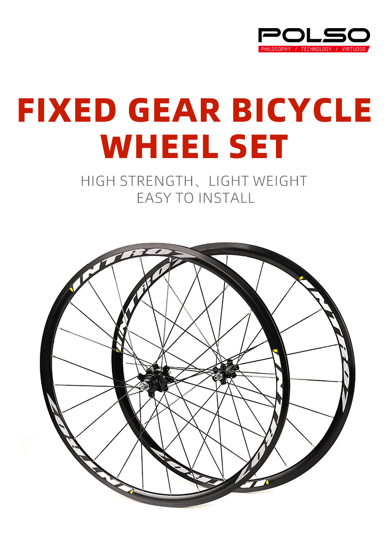 INTRO7 Fixie Wheel Set 20-24H Front and Rear Wheelset Single Speed ...