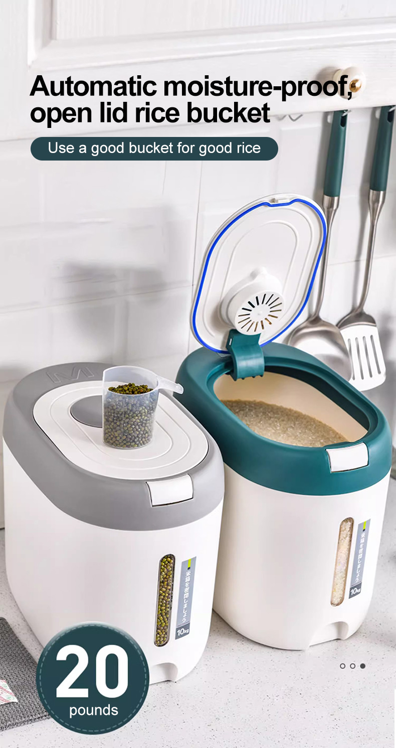 Rice Dispenser Rice Storage Box Storage Container With Measuring Cup ...